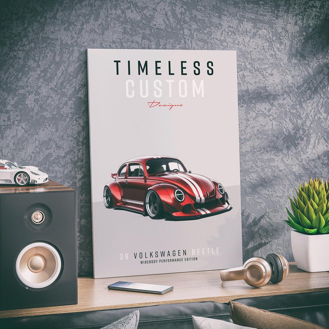Volkswagen Beetle 1938 Poster – Restomod Car Wall Art, Automotive Print ...