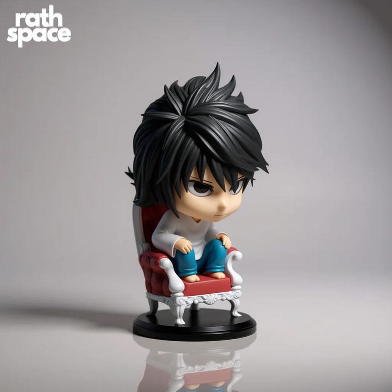 L Death Note Chibi STL | Anime Detective Mini Statue | 117mm Height ...