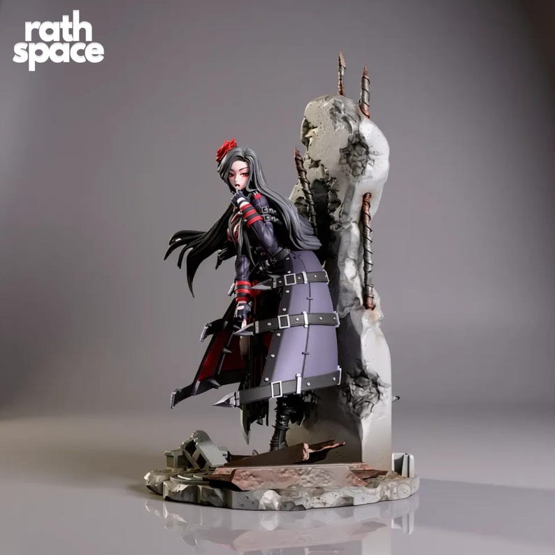 Maiden NIKKE STL | Gothic Anime Figure, Ruined Pillar Base (digital ...