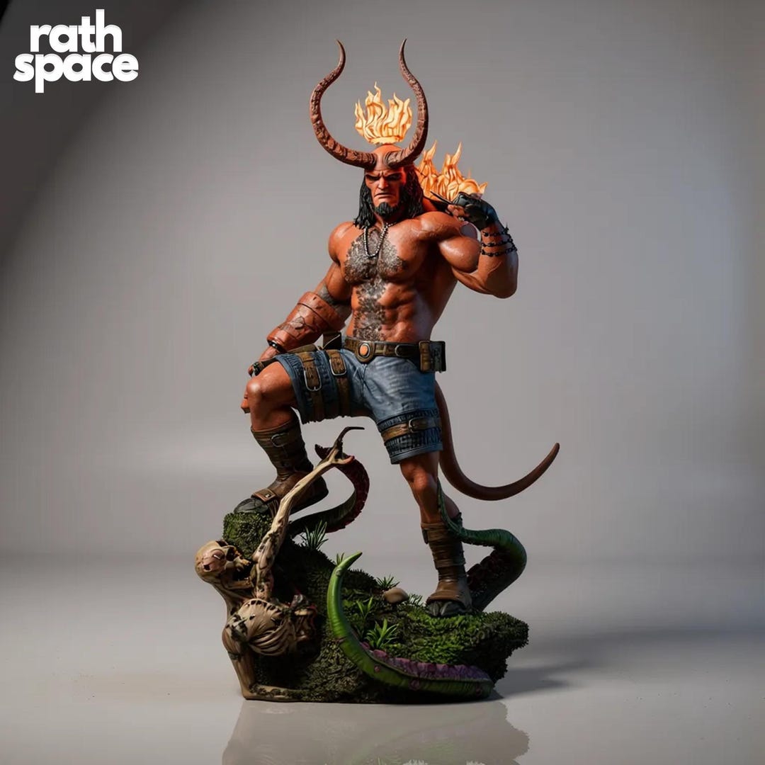Hellboy 1:6 Scale STL 3D Model (fullsize + Bust) | Digital Statue ...