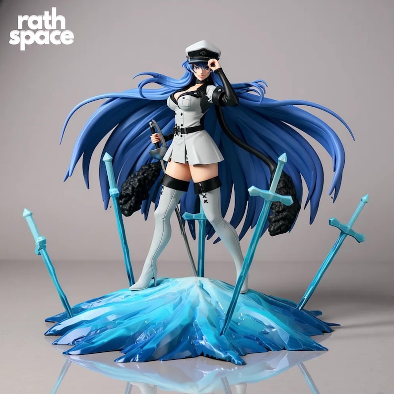 Esdeath Akame Ga Kill STL 3D Model | Ice Queen Statue | Separated Parts ...