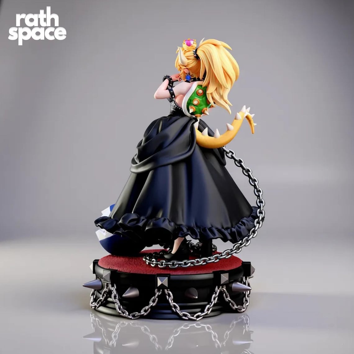 Bowsette STL 3D Model | Queen Koopa, Chain Chomp Base (digital Download ...