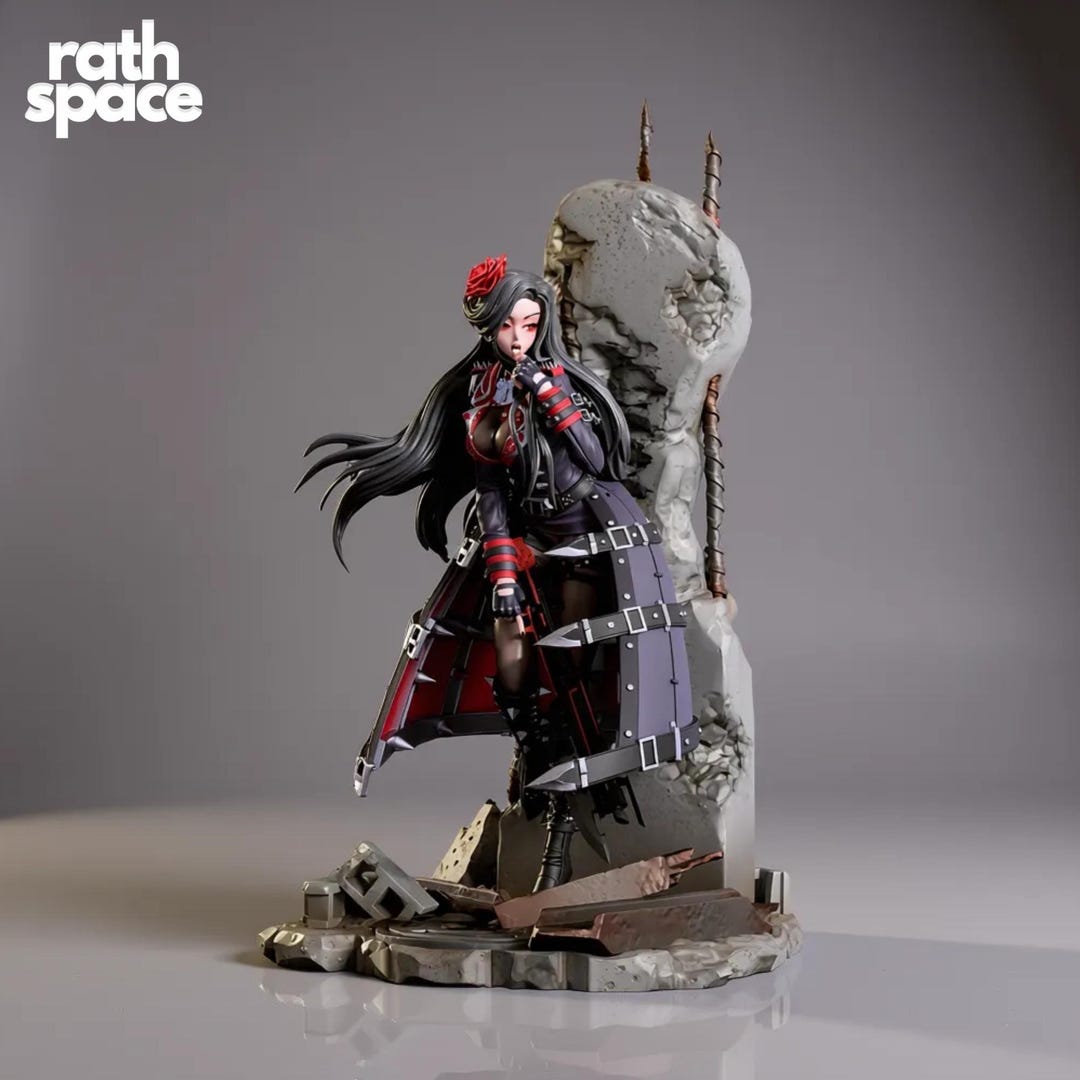 Maiden NIKKE STL | Gothic Anime Figure, Ruined Pillar Base (digital ...