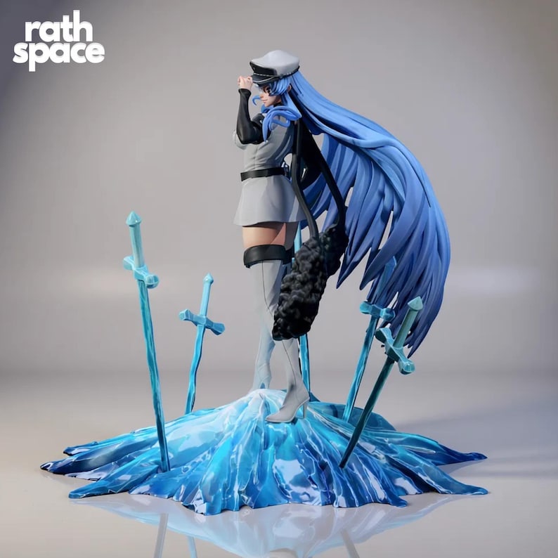 Esdeath Akame Ga Kill STL 3D Model | Ice Queen Statue | Separated Parts ...