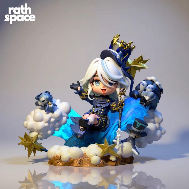 Furina Genshin Impact Chibi STL 3D Model | Hydro Archon Diorama ...