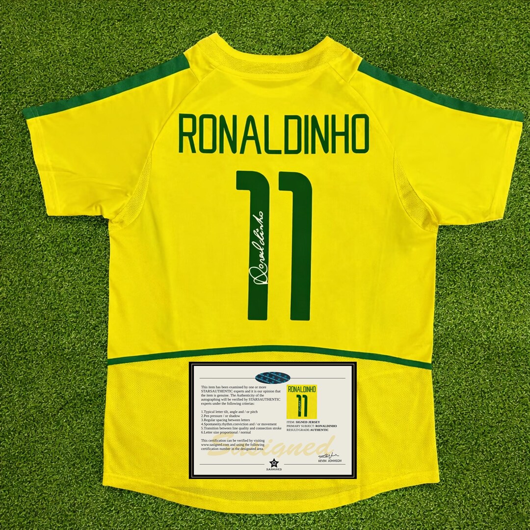 Ronaldinho 2002 Brasil Retro Jersey | Signature Football Shirt - Etsy