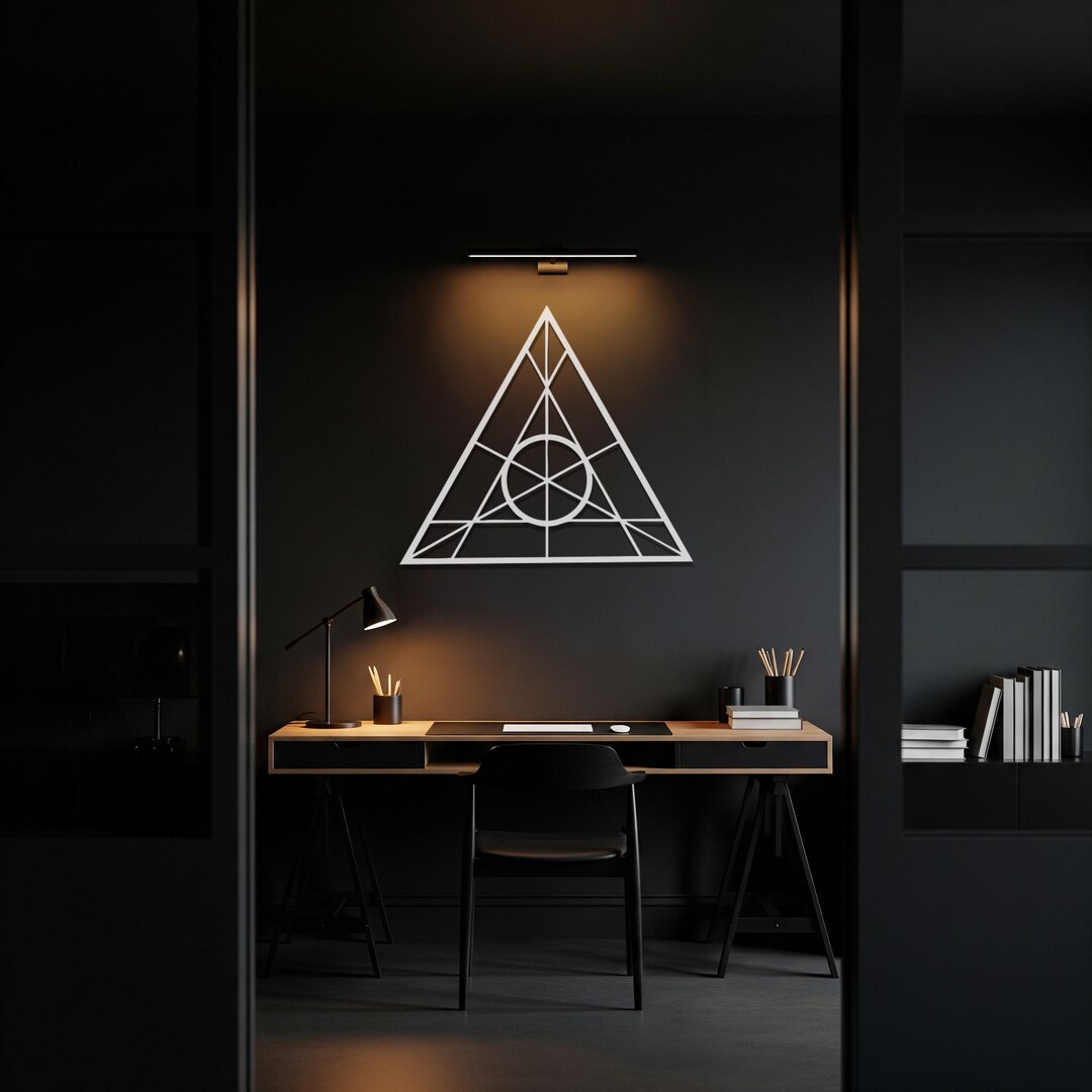 Geometric Triangle Wall Art, Sacred Geometry Design, Metal Wall Decor ...