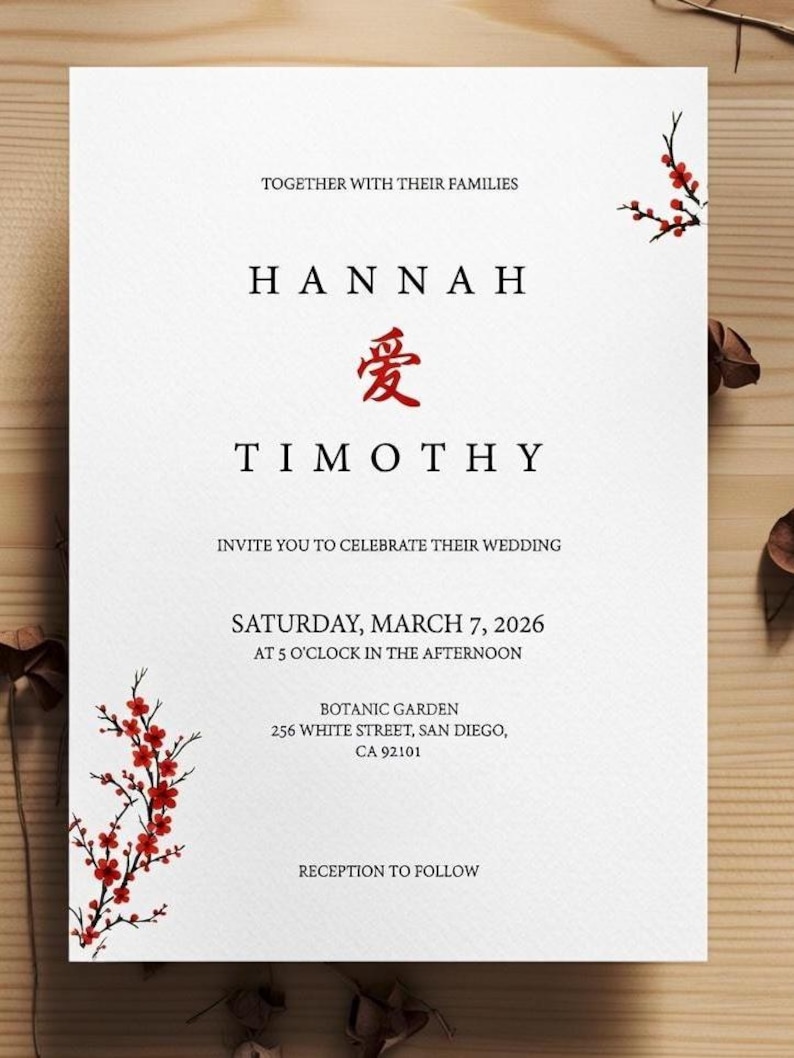 Canva Editable Wedding Invitation • Digital Template [style/color ...