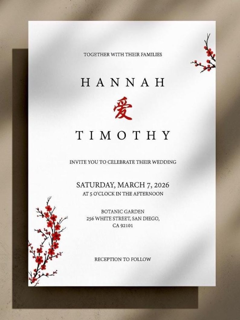 Canva Editable Wedding Invitation • Digital Template [style/color ...