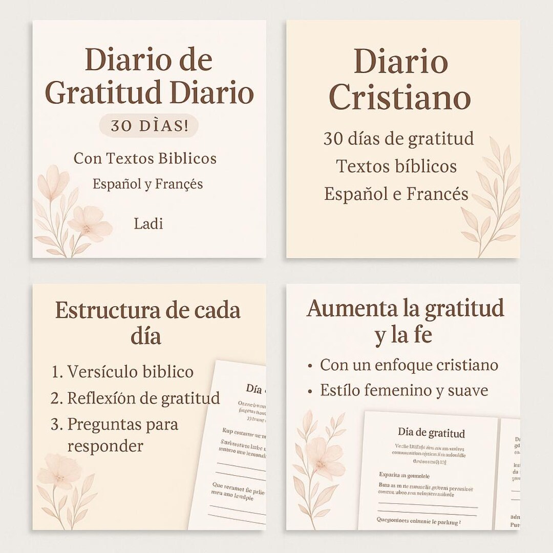 Diario De Gratitud Cristiano | 30 Days With Biblical Texts | Gratitude ...