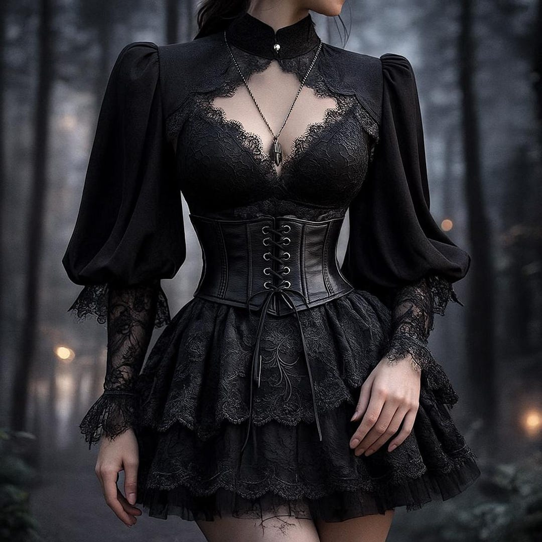 Lace Gothic Black Short Steampunk Crop Jacket for Women – Victorian ...