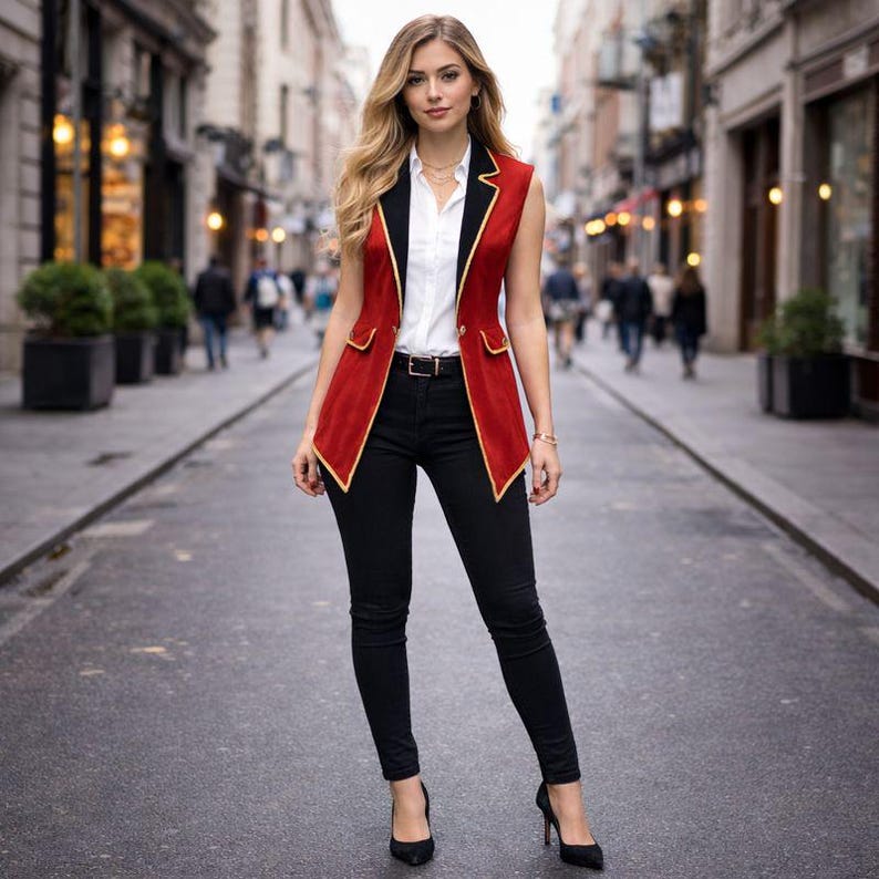 Women’s Circus Ringmaster Costume Tailcoat – Velvet Ringleader Vest ...