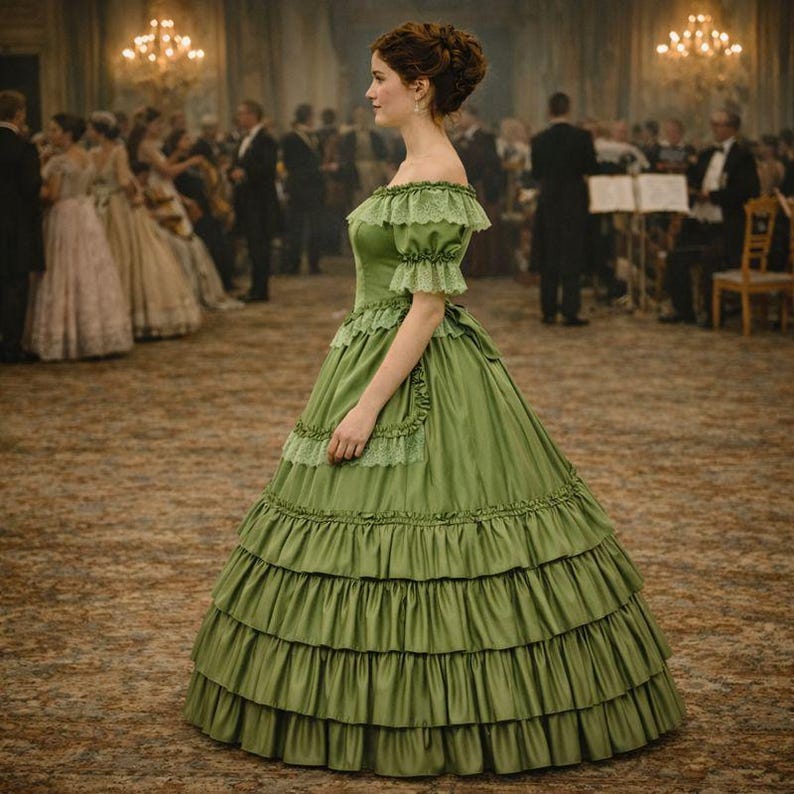 18th Century Rococo Victorian Ball Gown Vintage French Colonial Vampire ...