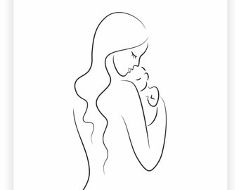 Baby Fine Line Art - Etsy UK