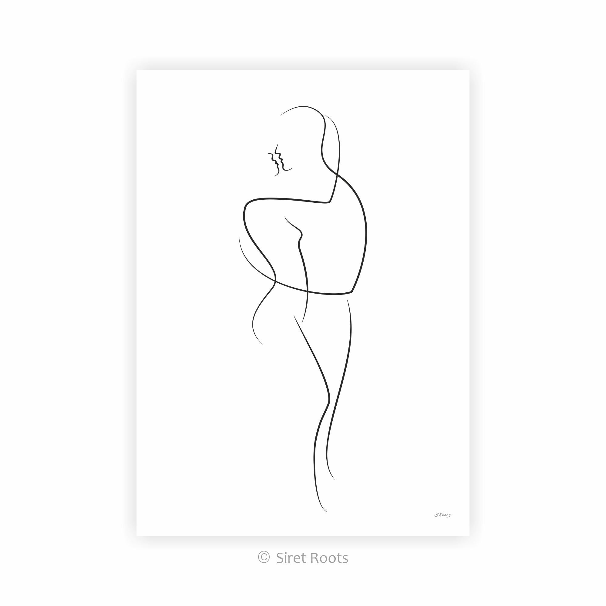 Minimalist Line Art Romantic Couple Drawing Love Etsy