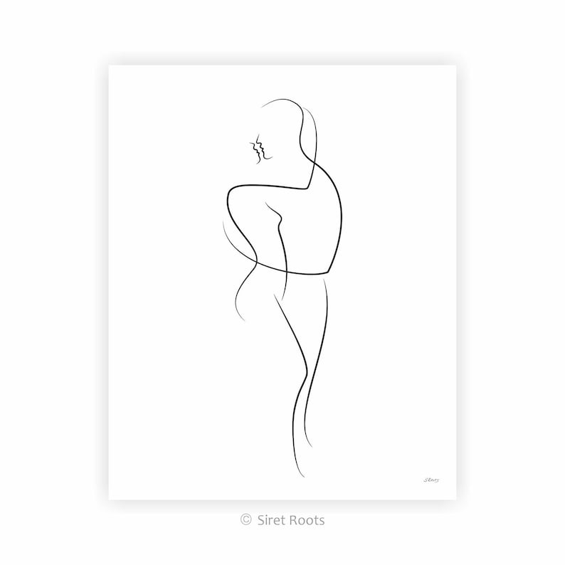 Minimalist Line Art. Romantic Couple Drawing. Love - Etsy