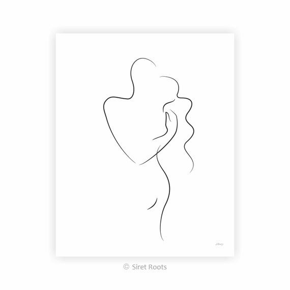 Couple Embrace Drawing