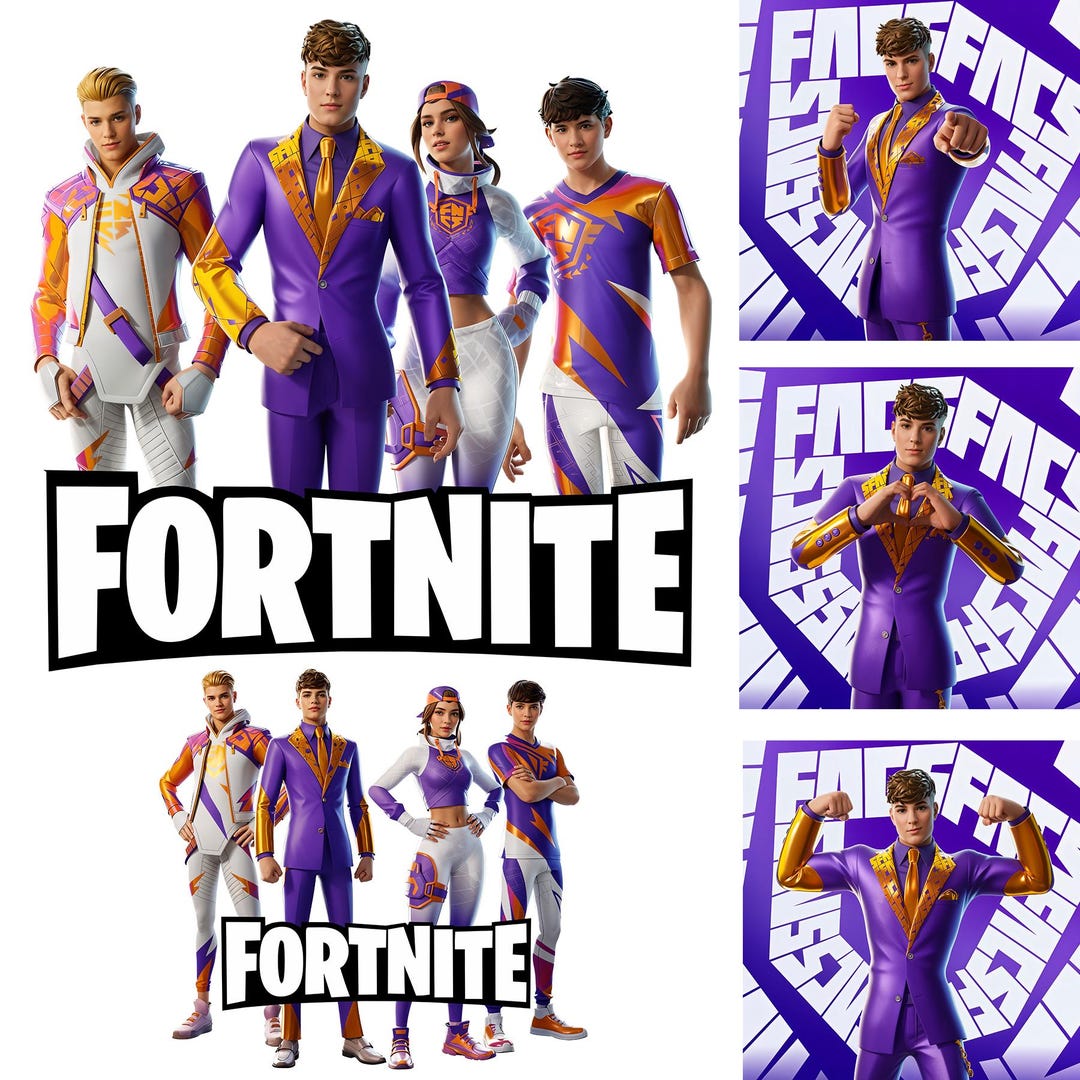 Fort Game FNCS Clix 5 PNG Bundle, Gaming Character Clipart, T-shirt ...