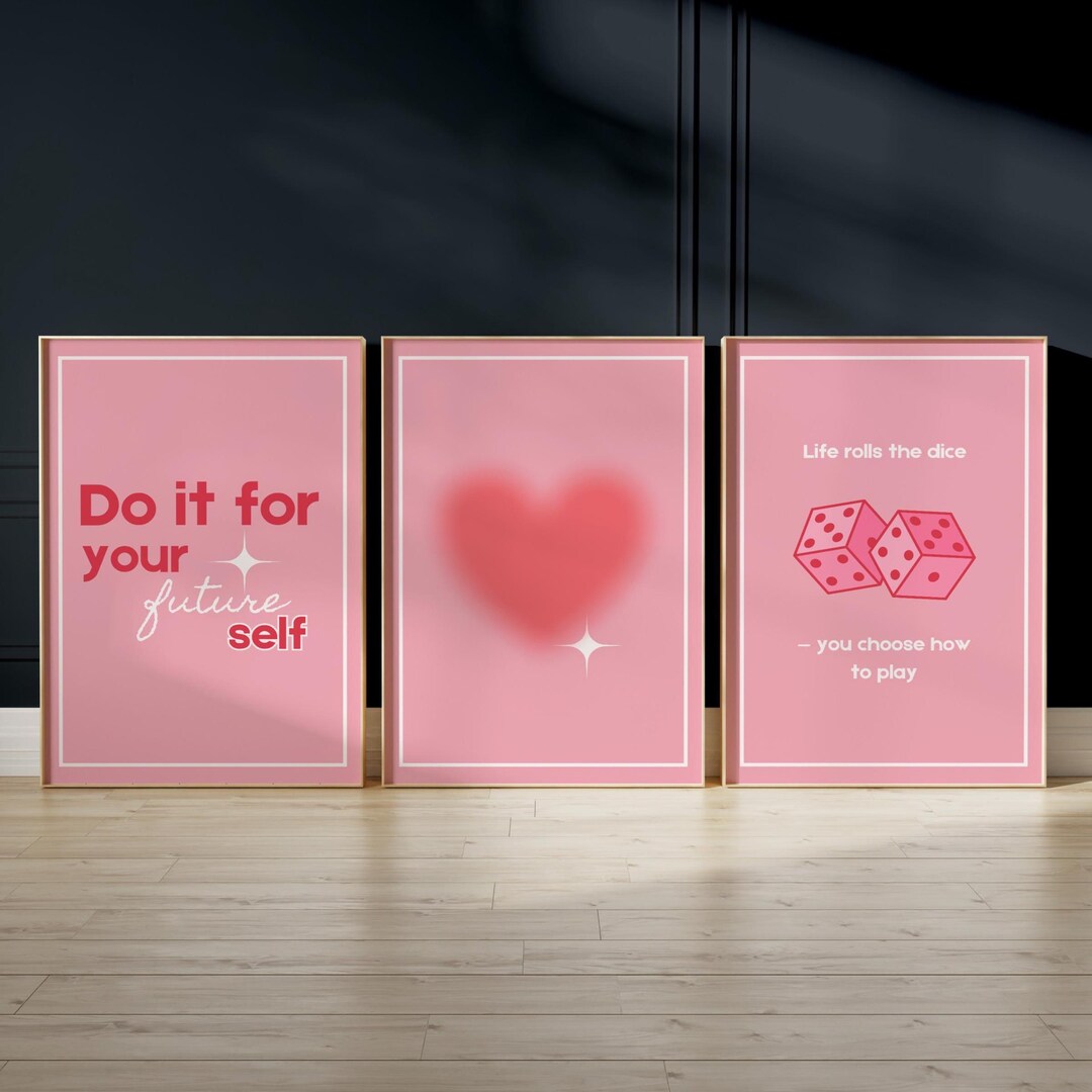 Pink Motivational Poster | Self Love Wall Art | Premium Matte Paper ...