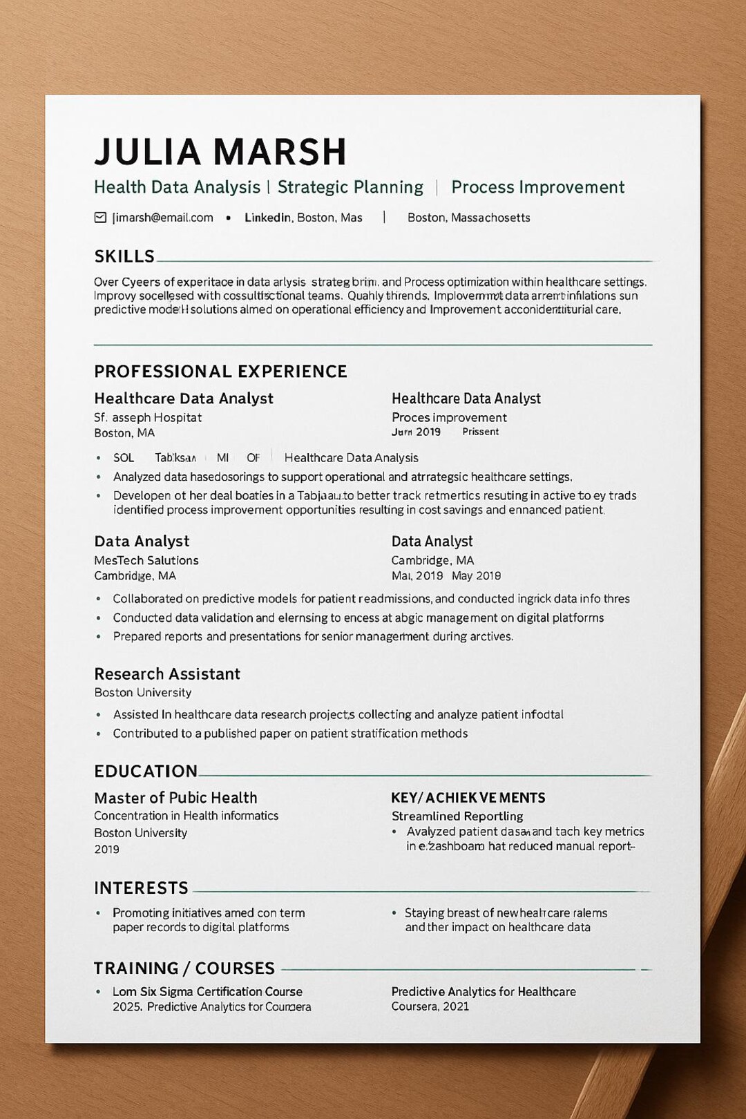 Modern One Page Resume Template | Professional Resume With Color | ATS ...