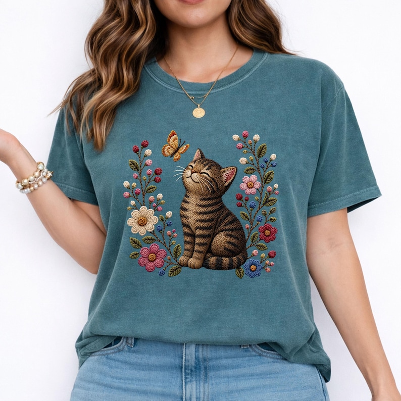 Cat Lover Shirt, Floral Tee, Cat Mom Gift, Comfort Colors - Etsy