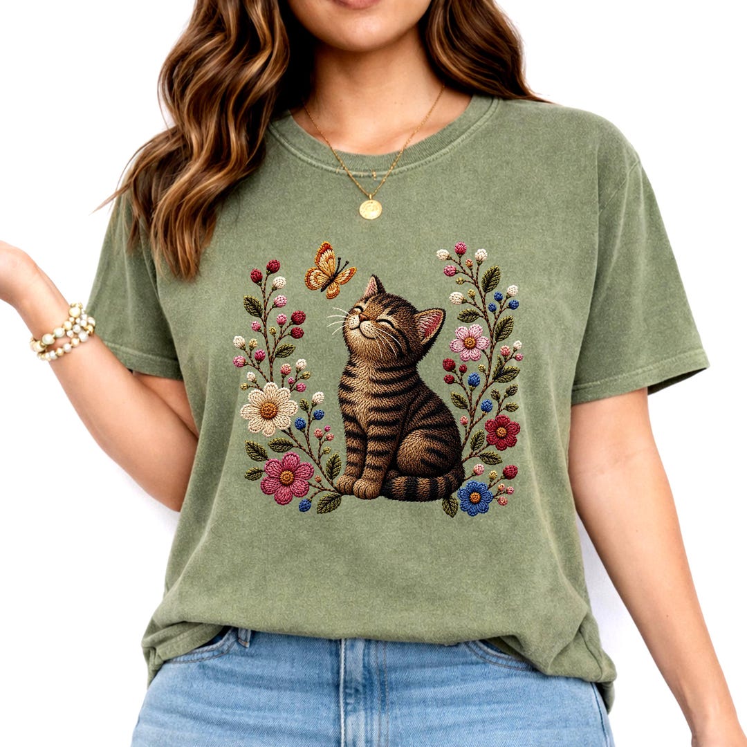 Cat Lover Shirt, Floral Tee, Cat Mom Gift, Comfort Colors - Etsy