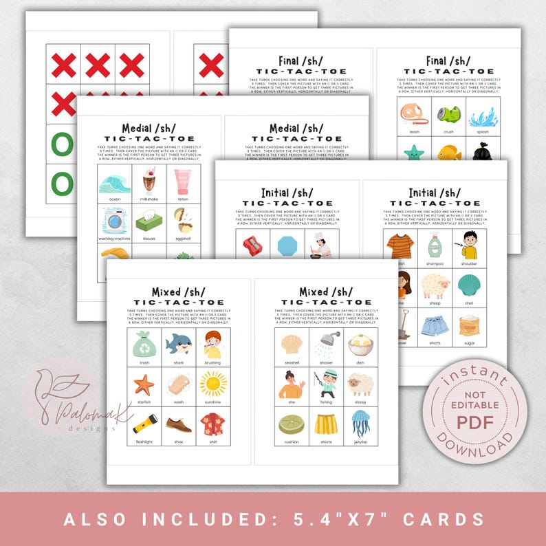 SH Sound Tic-tac-toe Speech Therapy Game (PDF Download) - Etsy
