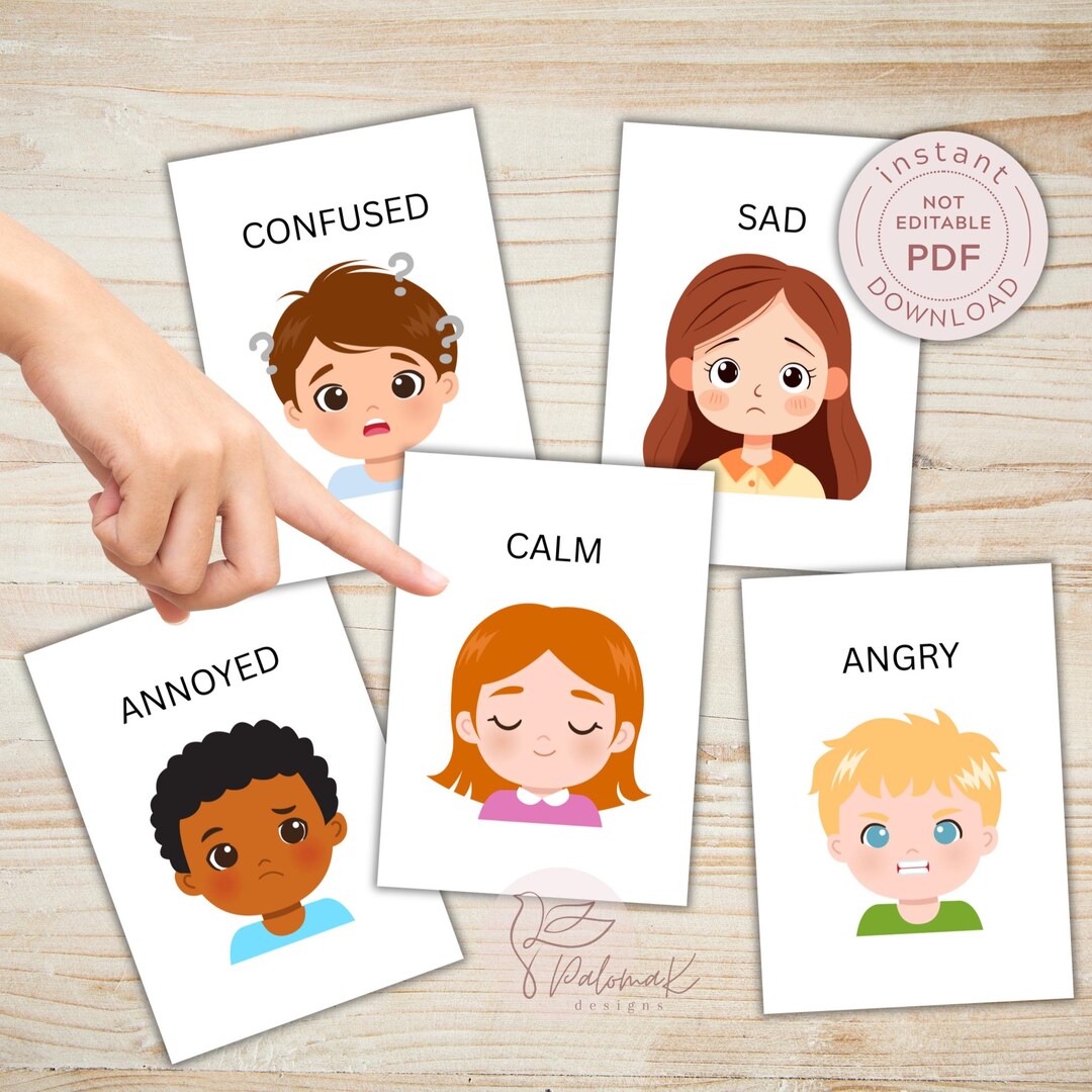 Printable Feelings & Emotions Flashcards (PDF Download) - Etsy