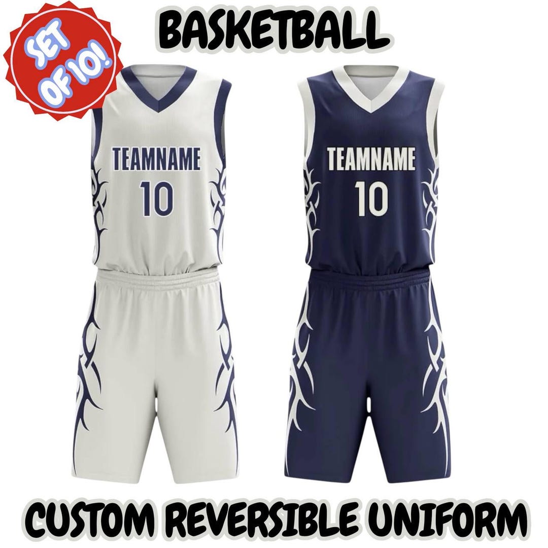 Reversible Basketball Uniforms Custom Made 10sets | Personalized Team ...