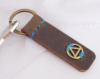 Personalized Leather NA Stealie Key Tag, Narcotics Anonymous Steal Your ...
