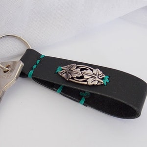 PERSONALIZED Celtic Leaves Keyfob, LARP Elvish Keyring, Leather Keyfob ...