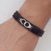 Personalized Dom Leather Bracelet, BDSM Leather Cuff, Handcuff Bracelet ...