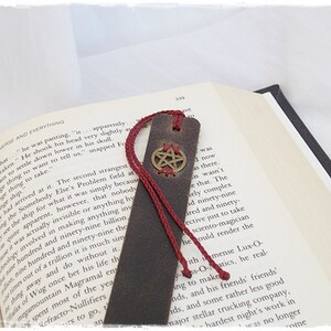 Pentagram Bookmark, Leather Bookmark, Pentacle Bookmark, Devil's Trap ...
