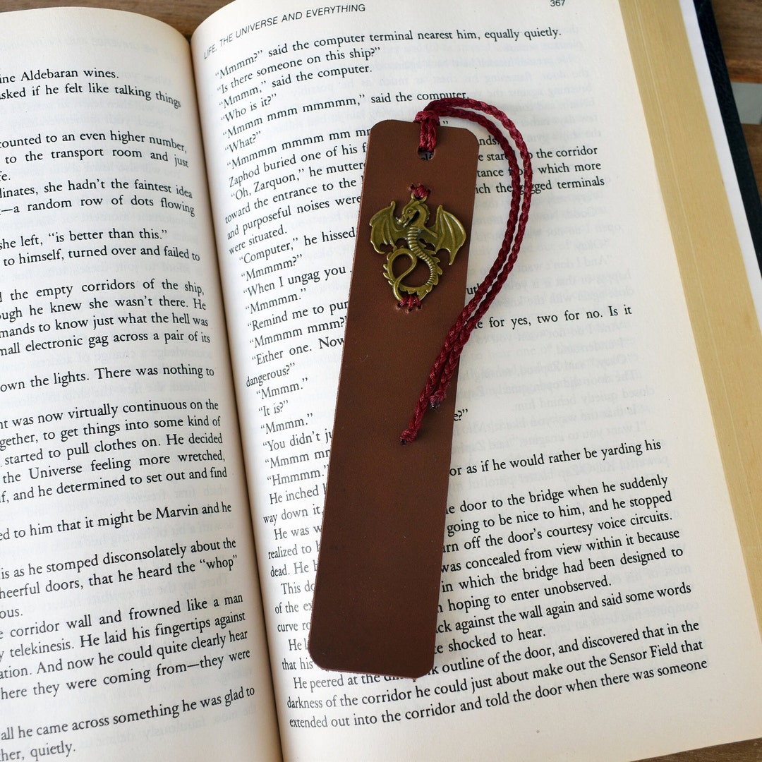 PERSONALIZED Leather Dragon Bookmark – Fantasy Medieval Celtic Nordic ...
