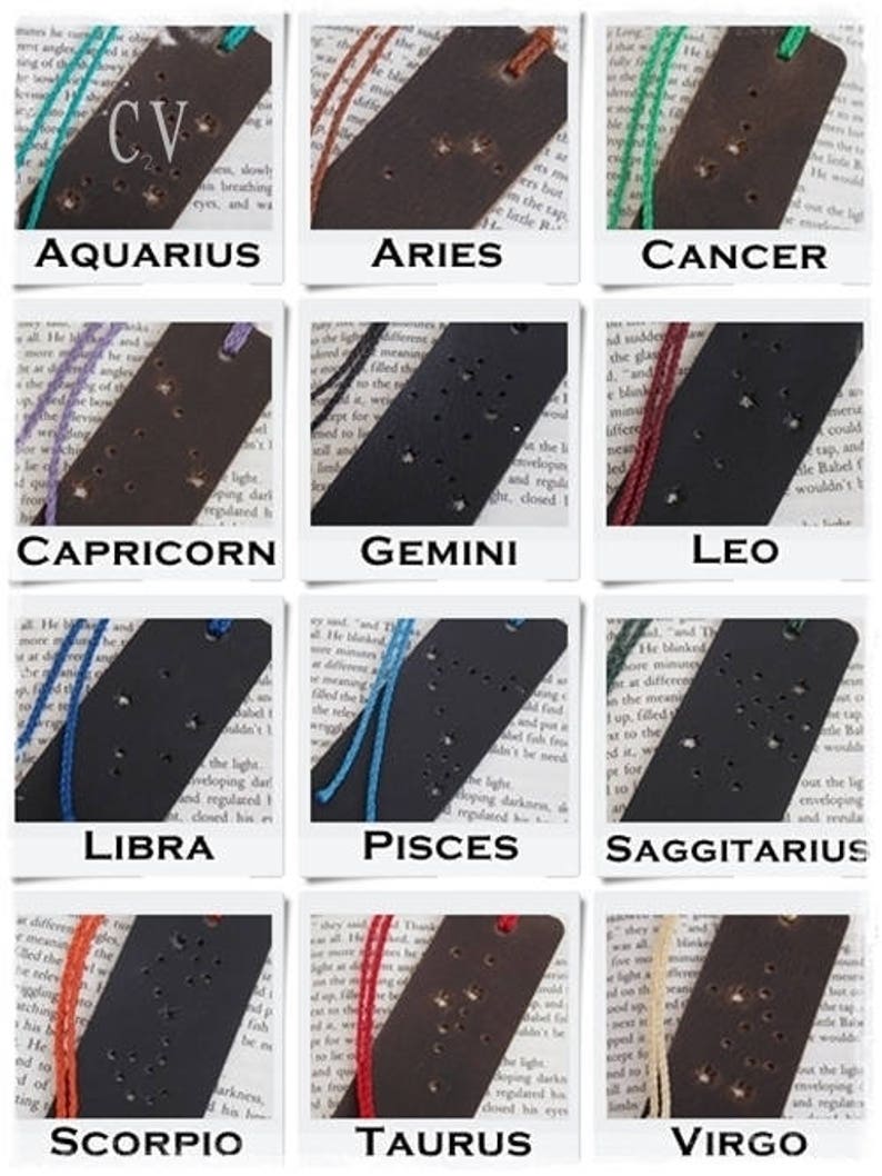 Scorpio Bookmark Constellation Bookmark Personalized Leather | Etsy