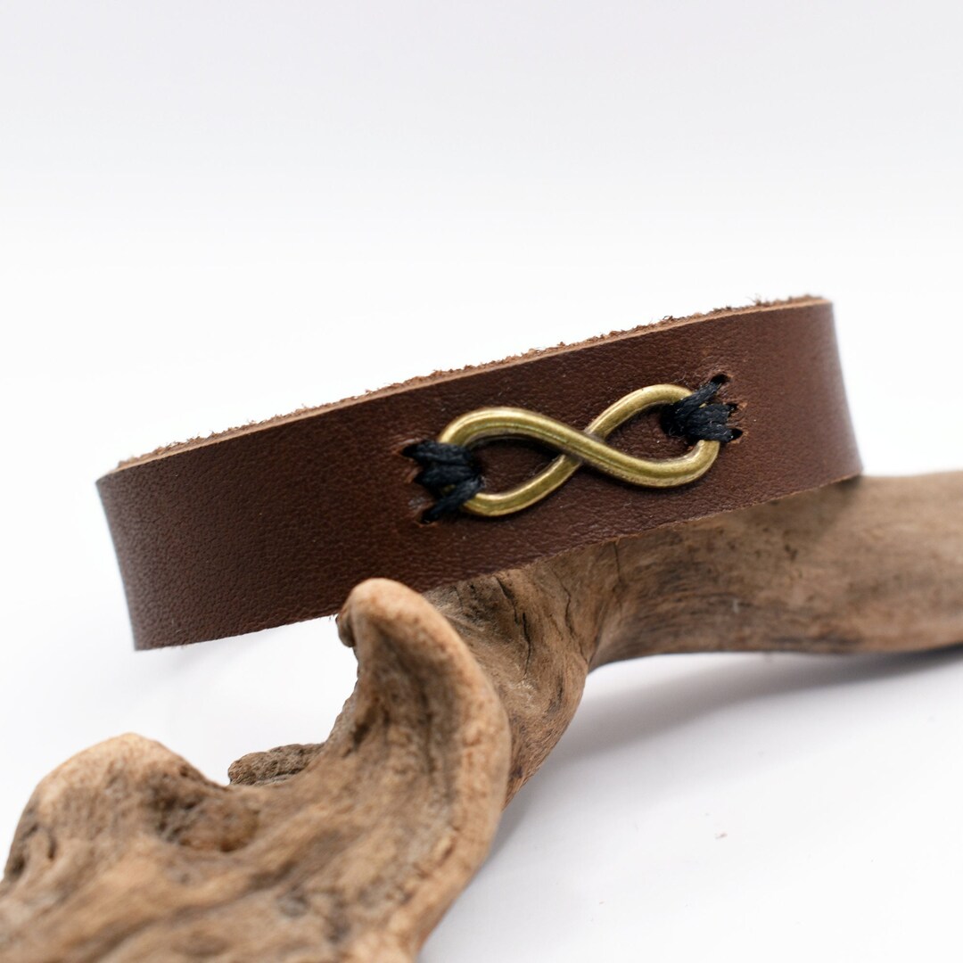 Custom ENGRAVED Bracelet, Minimal Infinity Leather Bracelet, Secret ...