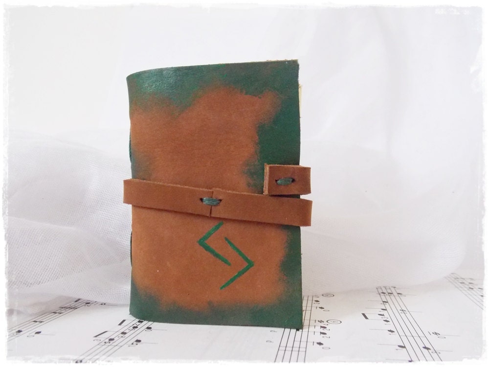 Celtic Leather Notebook Mini Runic Leather Sketchbook - Etsy