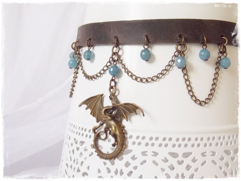 Dragon Choker Leather Day Collar BDSM Leather Collar - Etsy