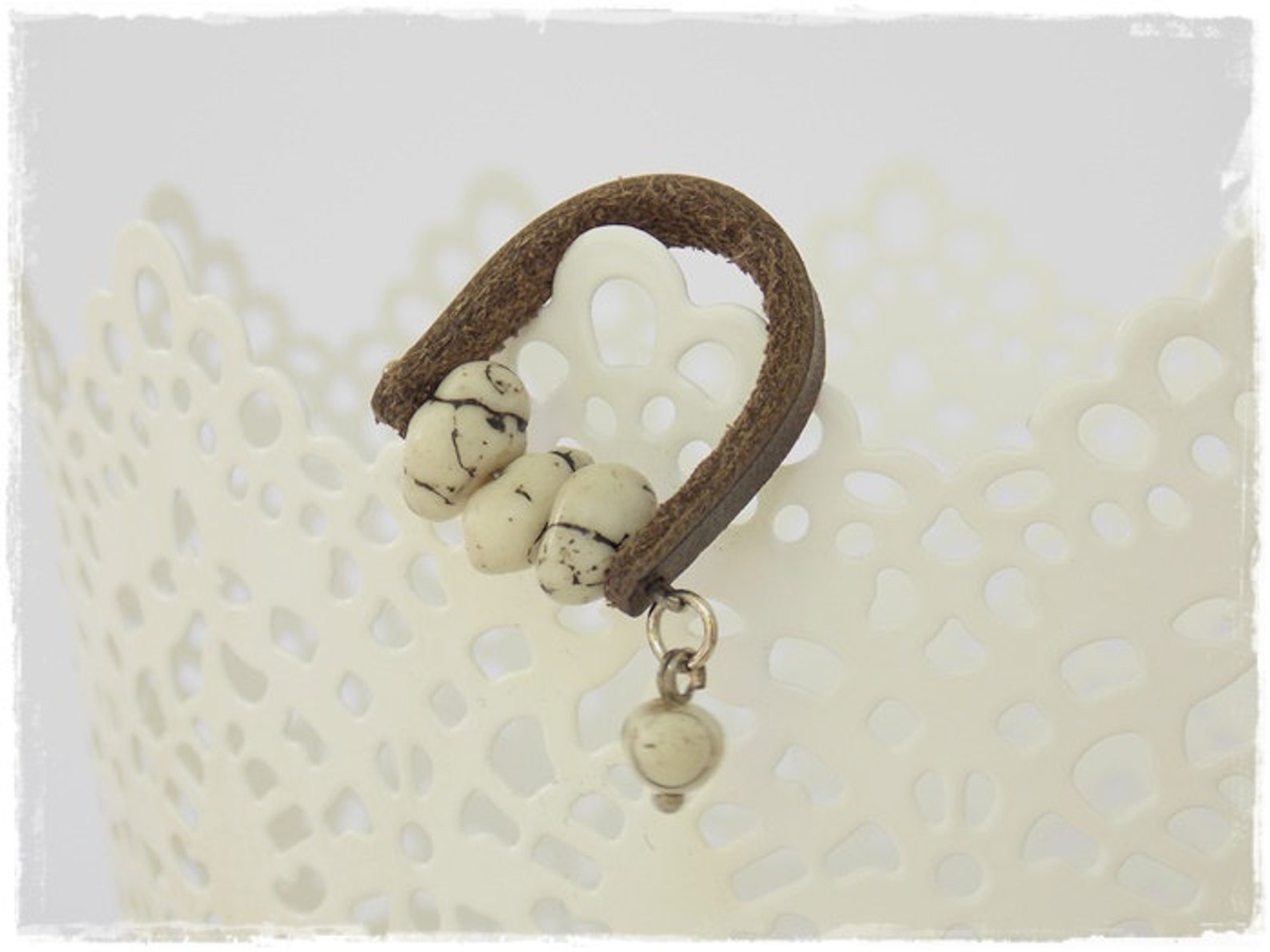 Howlite Stone Ring Spiritual Healing Ring Natural Stone - Etsy