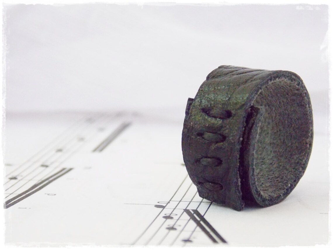 Gothic Leather Ring Black Leather Ring Men's Ring - Etsy
