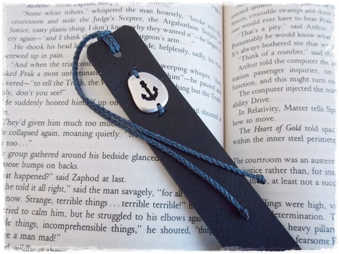 PERSONALIZED Anchor Leather Bookmark, Custom Engraved Nautical Gift - Etsy