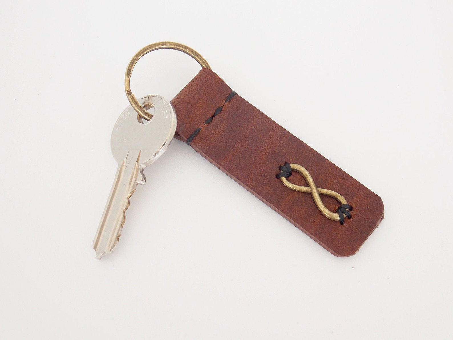 PERSONALIZED Leather Infinity Keychain Eternity Symbol - Etsy