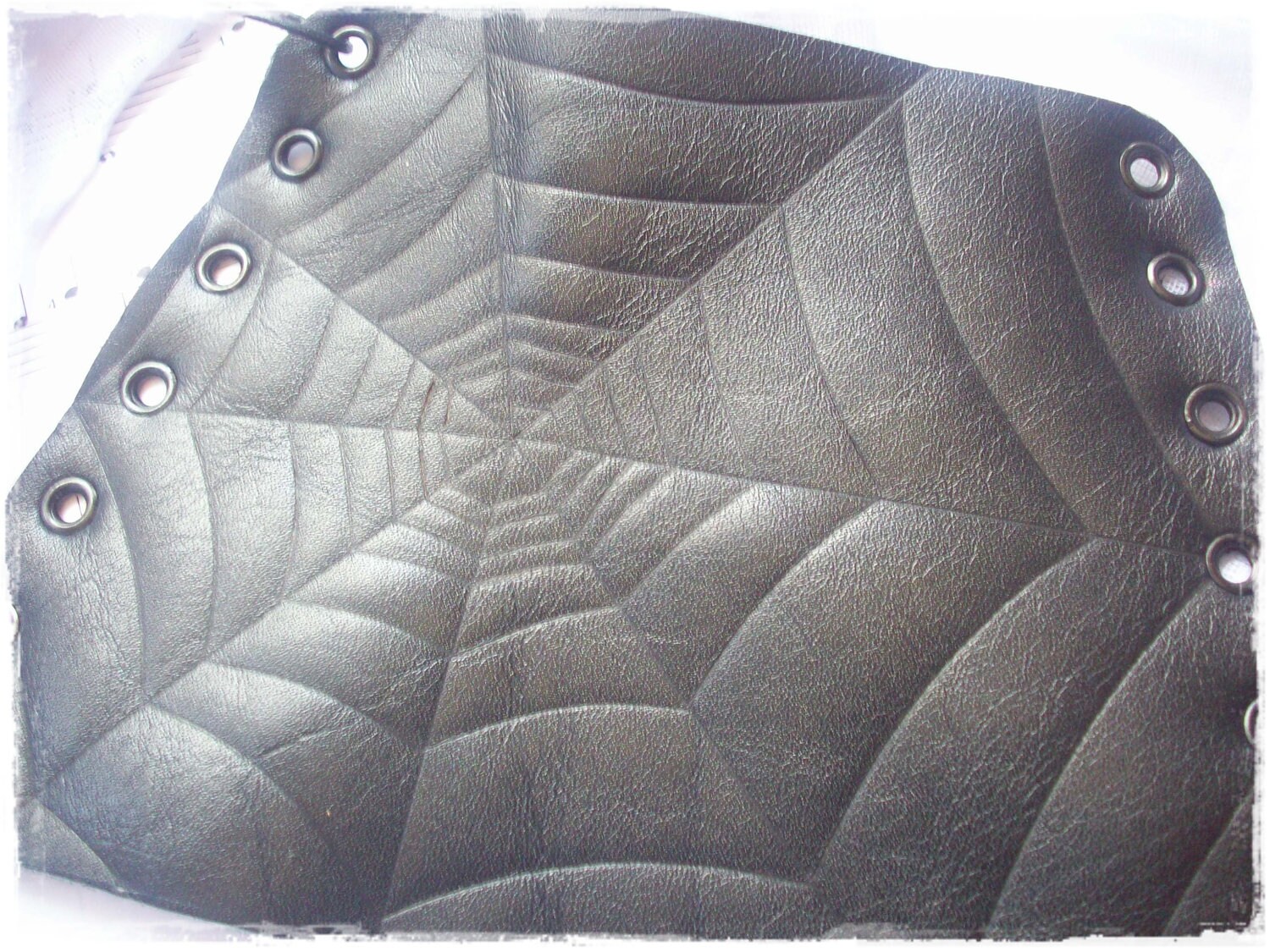 Black Leather Bracer Fantasy Spiderweb Armguard Cosplay - Etsy