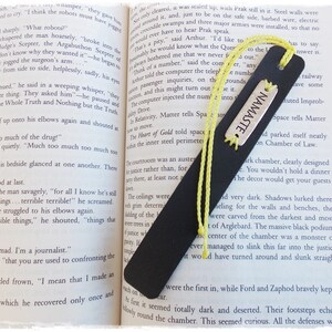Personalized Leather Bookmark, NAMASTE Bookmark, Yoga Bookmark ...