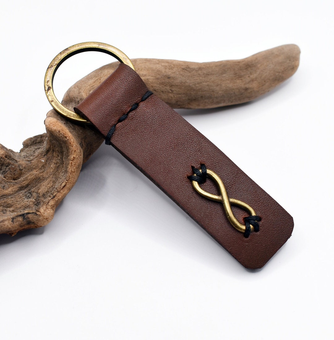 PERSONALIZED Leather Infinity Keychain, Eternity Symbol Keychain, Best ...