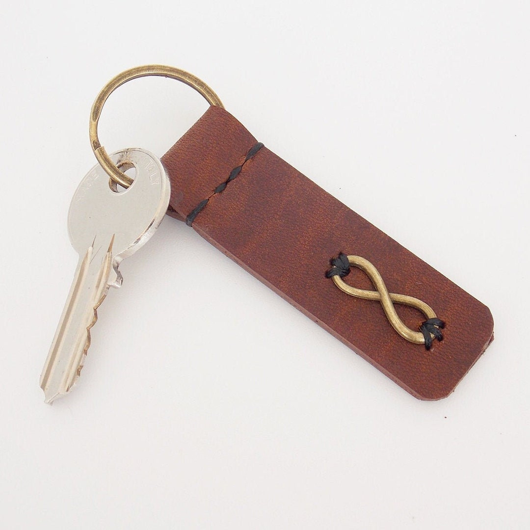 PERSONALIZED Leather Infinity Keychain, Eternity Symbol Keychain, Best ...