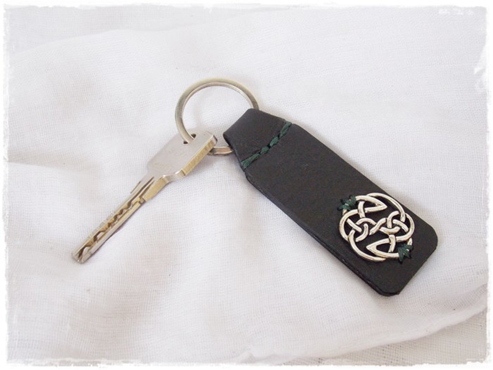 PERSONALIZED Celtic Leather Keychain Shield of Destiny | Etsy