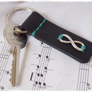 PERSONALIZED Anniversary Infinity Keychain, Leather Anniversary Keyring ...