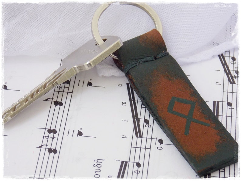 Personalized Celtic Leather Key-chain Rustic Runic Leather - Etsy