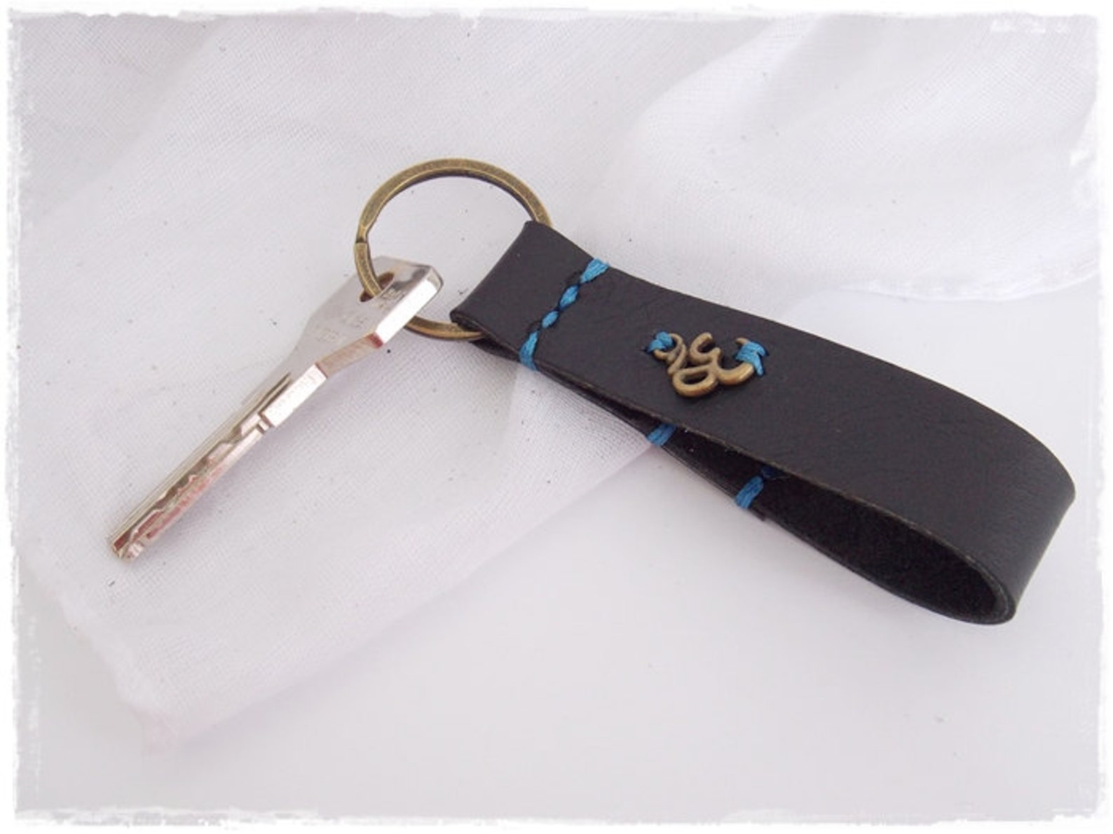 Yoga Keyring Om Keyfob Aum Leather Keyring Buddhism Leather - Etsy